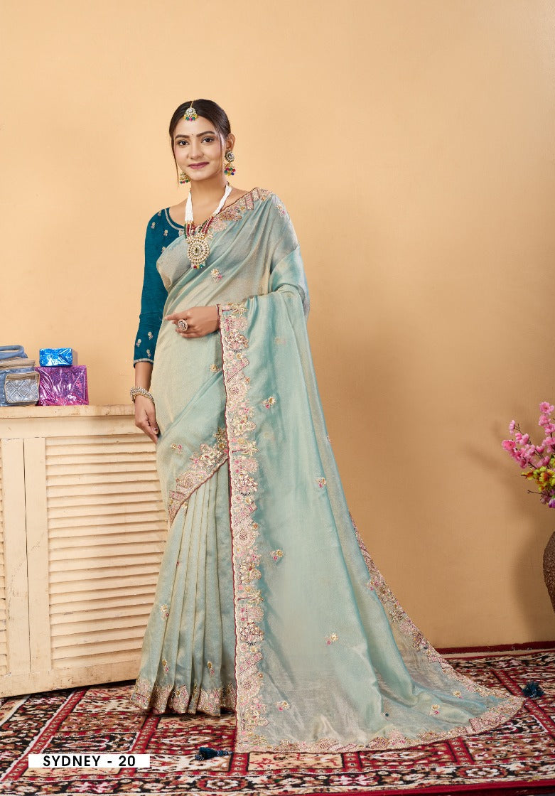 Moonlight Azure Saree – ODHNI